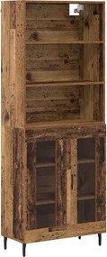 Vysoký bufet 2 ks Staré dřevo 69,5 x 32,5 x 180 cm 3403177
