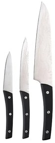 3-dílná sada nožů z nerezové oceli Bergner / nerez / ABS plast / černá / stříbrná