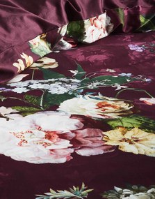 Povlečení Fleur s povlakem na polštář 80 x 80 cm 135 x 200 cm červené burgund