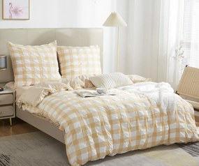 Spod Igły i Nitki Ložní prádlo z mikrovlákna 160x200 Creasy cream check crease I24