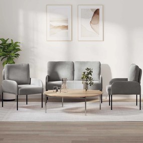 Sedací soupravy 3 ks Světle šedá Překližka 3406217