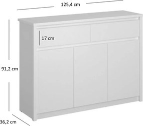 Komoda 3d2s bílá Erden