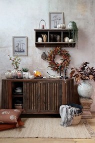 Hnědý dřevěný podstavec / stůl s řezbou Grimaud Unit - 25*25*38 cm