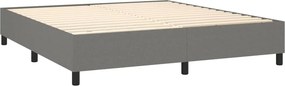 Box spring postel s matrací a LED tmavě šedá 160x200 cm textil 3138166
