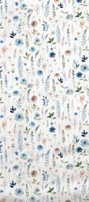 Zbytek bavlněné látky PERKÁL - Boho zahrada modrá 60 x 160 cm