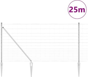 Svařované drátěné ploty s hroty 25 x 1,2 m Pozinkovaná ocel 3351429