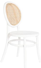 DKD Home Decor Židle, bílá a přírodní barva 43 x 50 x 89 cm