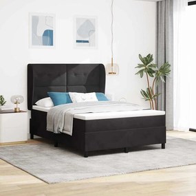 Postel s boxspringem s čelo Černý 190 x 140 cm samet 3340924