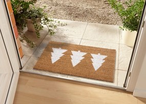 Hanse Home, Rohožka 3 stromy bílá 105670 - na ven i na doma, 45x75, hnědá, chodba / předsíň