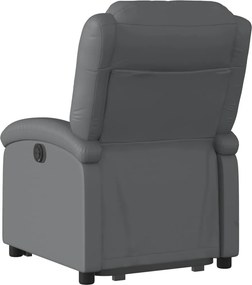 Zvedací polohovací křeslo šedé umělá kůže 3204229