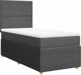 Box spring postel s matrací tmavě šedá 100 x 200 cm textil 3291961