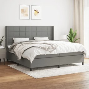 Box spring postel s matrací tmavě šedá 200x200 cm textil 3131458