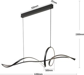 Brilagi - LED Stmív. lustr na lanku SIGNATURE LED/55W/230V 120x23 cm černá + DO