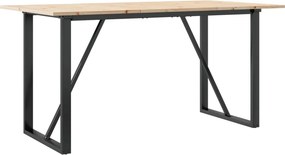 Jídelní stůl s O rámem 140 x 80 x 75 cm borové dřevo a ocel 3282676