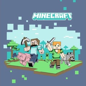 Carbotex dětské povlečení bavlna Minecraft Vzhůru do Boje 140x200, 70x90 cm