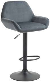 Barová židle Romsey - samet - černý rám | tmavě šedá