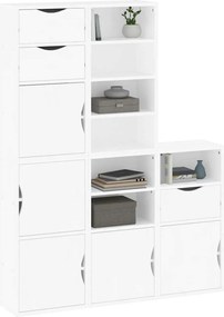 Boční skříňky 5 ks "ODDA" Bílá 40x24x79 cm Borovicový masiv 3365365