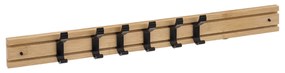 Bambusový nástěnný věšák s 6 háčky, 60 cm