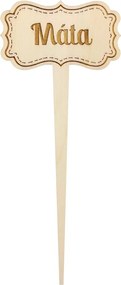 AMADEA Dřevěný zápich - cedulka na bylinky Máta, výška 20 cm, český výrobek