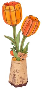 RoboTime 3D dřevěná skládačka Oranžový tulipán