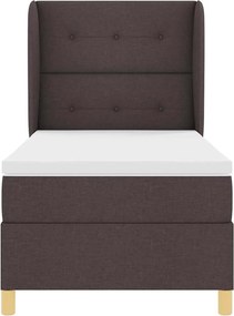 Postel s boxspringem s čelo Tmavě hnědá 200 x 100 cm textil 3340742