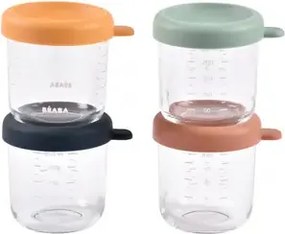 Beaba Kelímky na jídlo skleněné 4x 250 ml Sunrise