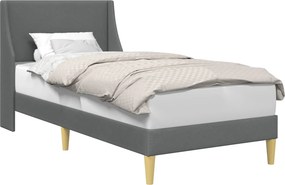 Rám postele s čelo Tmavě šedá 90 x 190 cm Textil 3414660