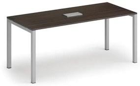 Stůl SQUARE 1800 x 800 x 750, wenge + stolní zásuvka TYP V, stříbrná
