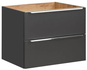 COMAD Závěsná skříňka pod umyvadlo - CAPRI 821 black, šířka 80 cm, matná černá/zlatý dub