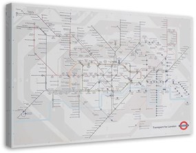 Obraz na plátně Plánování londýnského metra - 100x70 cm