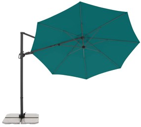 DERBY DX 335 cm - zahradní slunečník s boční nohou petrolej