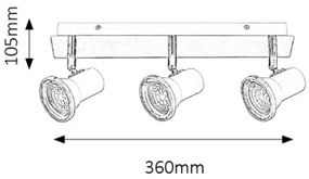 Rabalux 5499 - LED Koupelnové bodové svítidlo STEVE 3xGU10/50W/230V