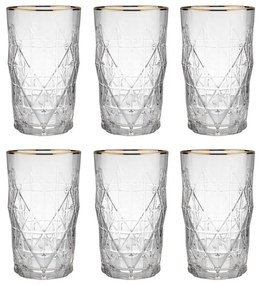 UPSCALE Sklenice na long drink se zlatým okrajem 460 ml - 6 ks