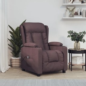 Elektrické polohovací křeslo tmavě hnědé textil 3098782