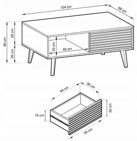 Piaski Konferenční stolek Willow L104