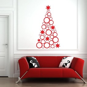 WALLVINIL Samolepky na zeď - Vánoční strom modern Barva: Červená světlá, Velikost: 60x33 cm