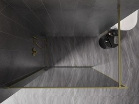 Mexen, Mexen Kioto-XF sprchová stěna s rámem 80 x 202 cm, grafit 10 mm, kartáčované zlato - 800-080-104-55-40-X