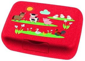 Farm Candy L svačinový dětský box / chlebníček 18x12x6,5cm červený Organic KOZIOL