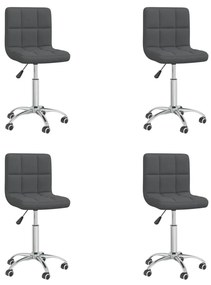 Otočné jídelní židle 4 ks tmavě šedé textil,  3087512