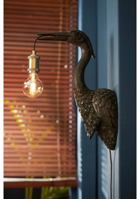 Černá antik nástěnná lampa jeřáb Crane - 30*16*48 cm / E27