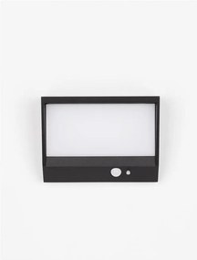 NV 9492540 Venkovní nástěnné svítidlo VALOR antracitový hliník a matný akryl LED 2W 3000K 3.7V 86st. IP65 vypínač na těle / solární / pohybové čidlo - NOVA LUCE