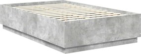 Rám postele s čelo Betonově šedá 135 x 190 cm Kompozitní dřevo 3408176