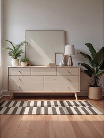 Bílý/hnědý oboustranný/ručně tkaný vlněný koberec 80x150 cm Vika – Hanse Home