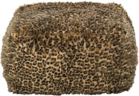 Taburet s leopardím vzorem rezavě hnědá a béžová – 70*70*45 cm