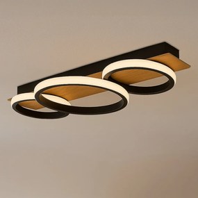 Stropní LED svítidlo Rowena, 3x LED 18w, 4000k, b/imitace dřeva