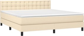Box spring postel s matrací krémová 180x200 cm textil 3140398