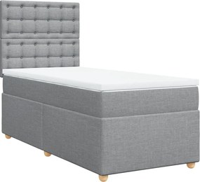 Box spring postel s matrací světle šedá 90x200 cm textil 3293477
