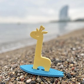 Vylen Surfující pěnová žirafa (vodolepky)  11 Tmavě žlutá / 52 Tyrkysová