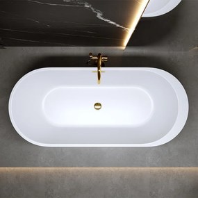 BPS-koupelny Volně stojící akrylátová vana HYD-POR503B 170x75 bílá, odtokový komplet zlatý