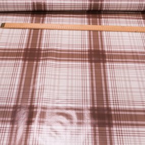 Ubrus PVC s textilním podkladem 465.1 hnědé káro, š.140cm (metráž)